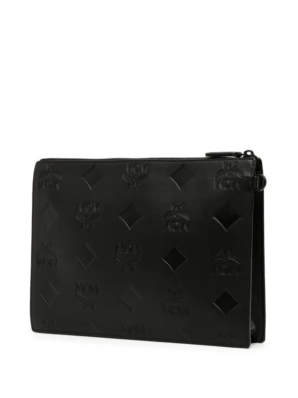 Mcm Aren Monogram Leather Clutch