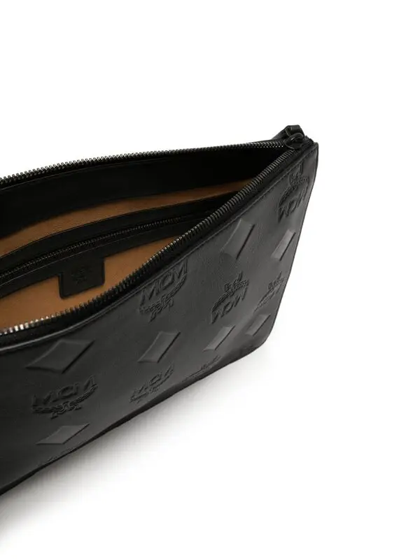 Mcm Aren Monogram Leather Clutch