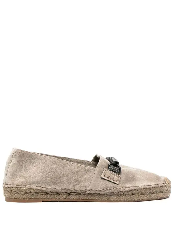 Brunello Cucinelli Buckle-detailing Leather Espadrilles