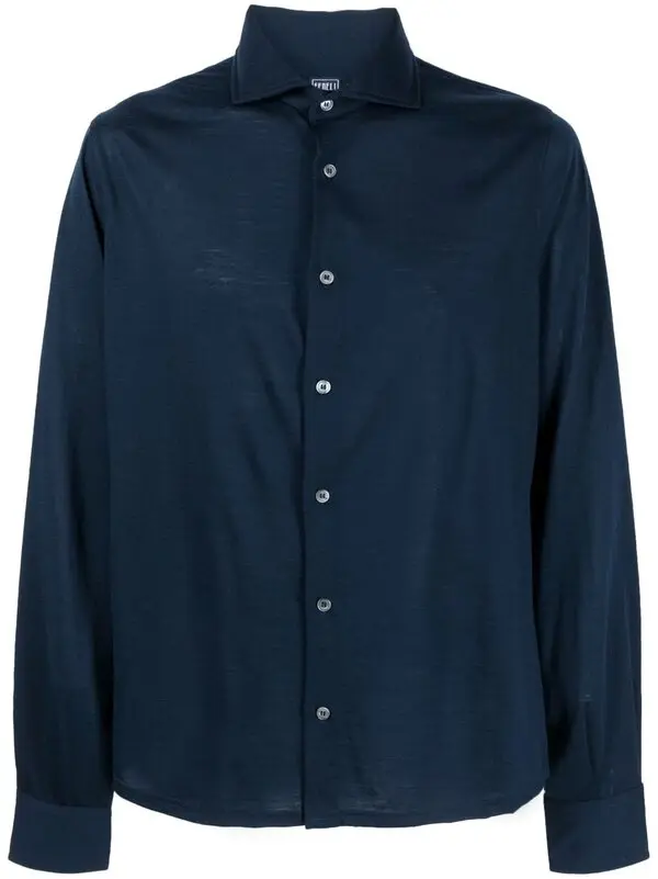 Fedeli Iconic Jason Button-up Shirt - Blue