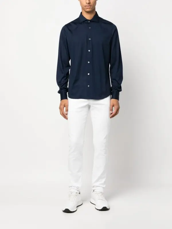 Fedeli Iconic Jason Button-up Shirt - Blue