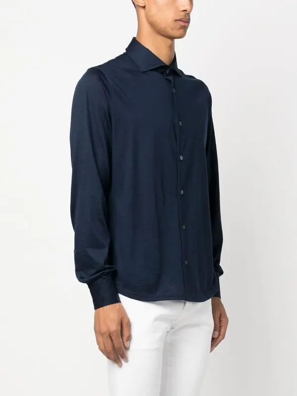 Fedeli Iconic Jason Button-up Shirt - Blue