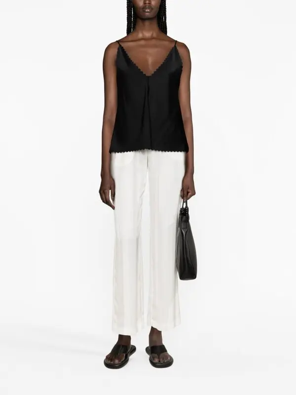 JIL SANDER Scalloped Satin Tank Top