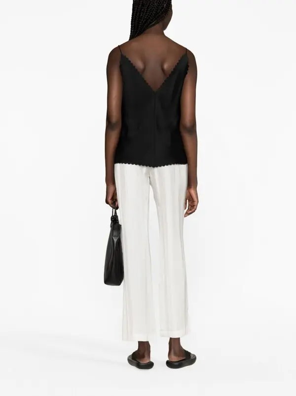 JIL SANDER Scalloped Satin Tank Top