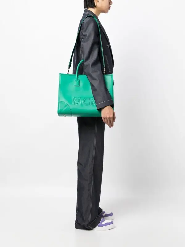 Mcm Munchen Large Leather Tote Bag