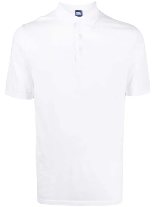 Fedeli Short-sleeved Cotton Polo Shirt - White