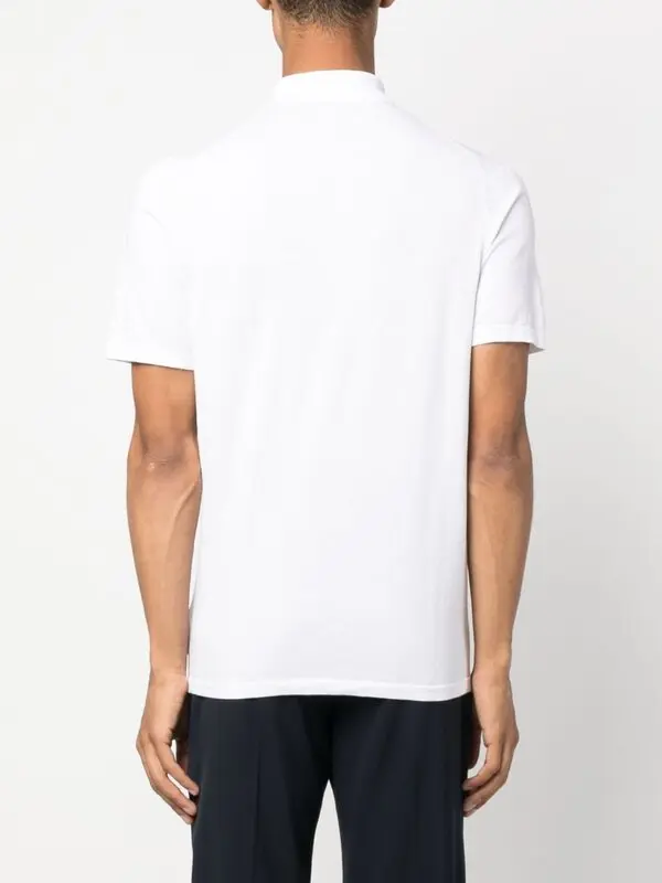 Fedeli Short-sleeved Cotton Polo Shirt - White