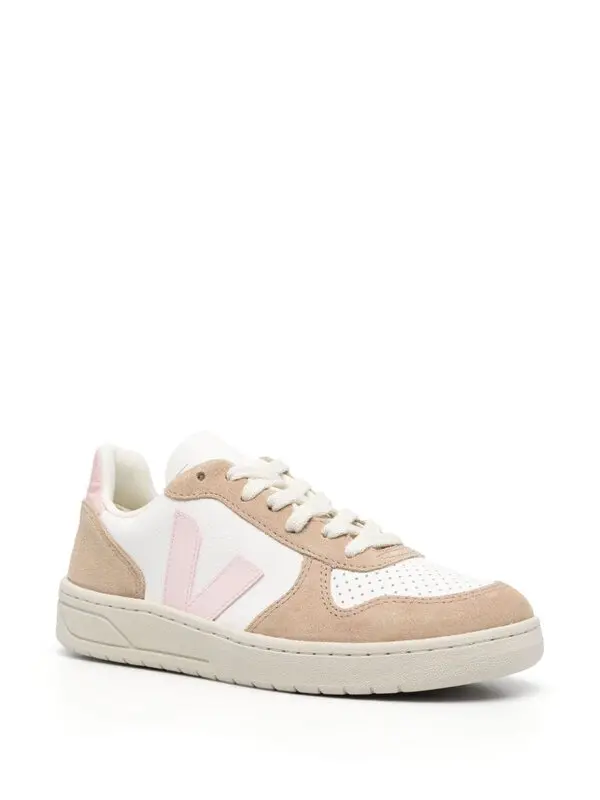VEJA V-10 Chromefree Leather Sneakers - White