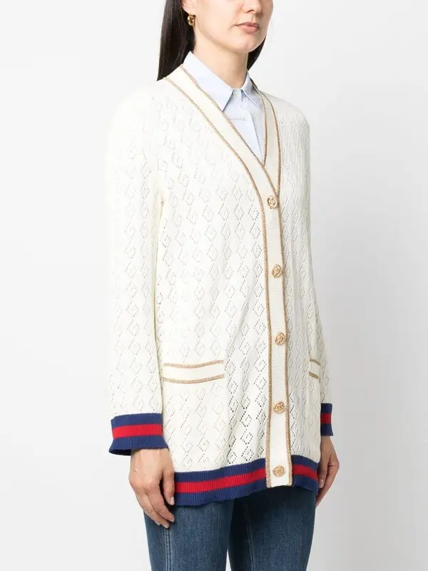 Gucci G-monogram Pointelle Cotton Cardigan
