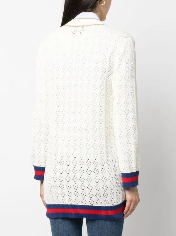 Gucci G-monogram Pointelle Cotton Cardigan