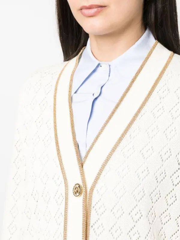 Gucci G-monogram Pointelle Cotton Cardigan