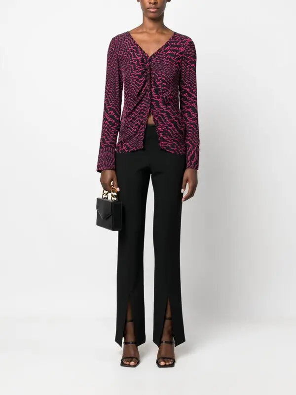 Pinko Logo-print Long-sleeve Blouse