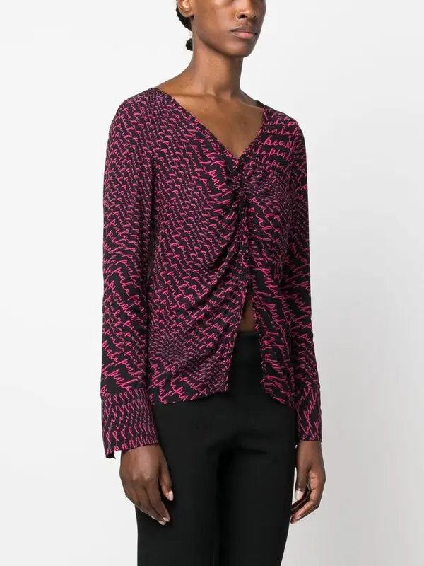 Pinko Logo-print Long-sleeve Blouse