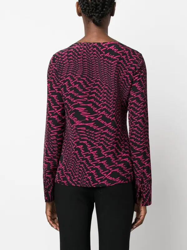 Pinko Logo-print Long-sleeve Blouse