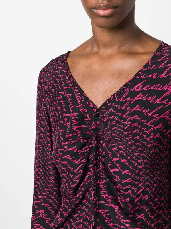 Pinko Logo-print Long-sleeve Blouse