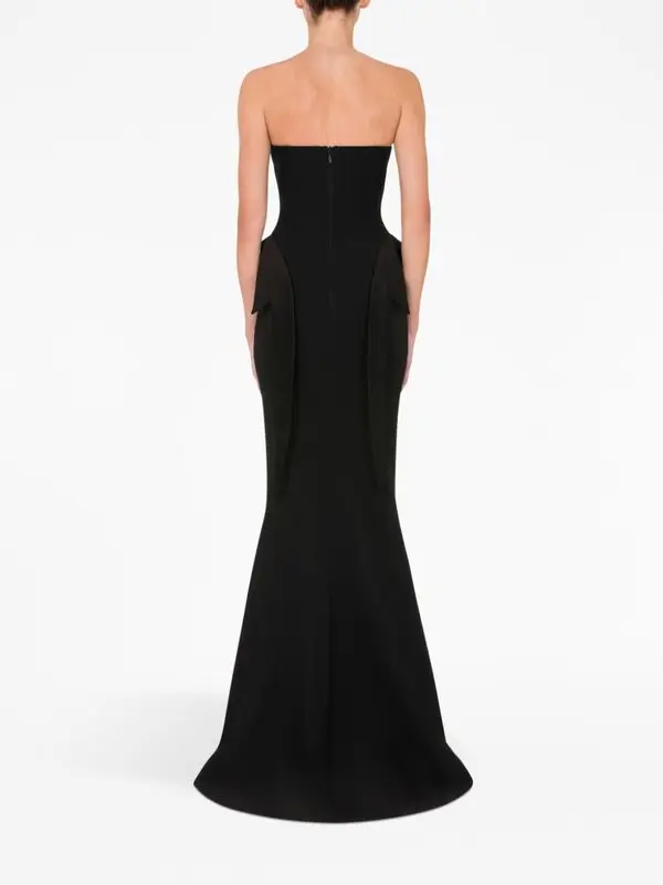 Moschino Sweetheart-neck Embroidered Maxi Dress