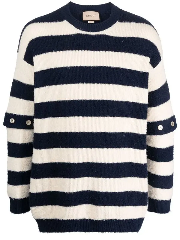 Gucci Striped Brushed Jumper - Neutrals