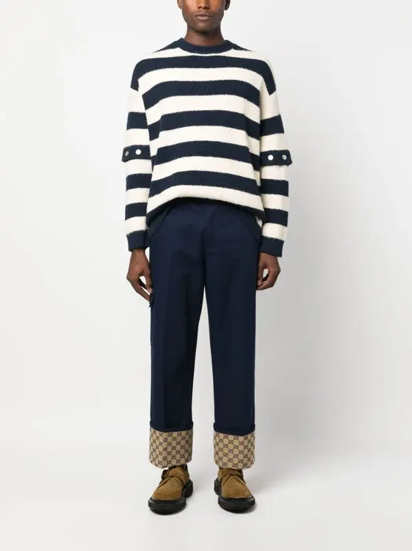 Gucci Striped Brushed Jumper - Neutrals