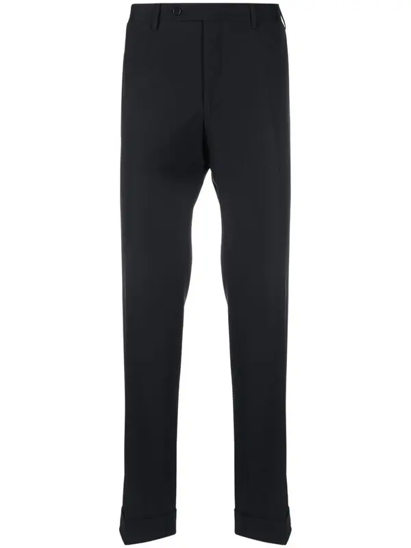 Canali Straight-leg Wool Trousers - Blue