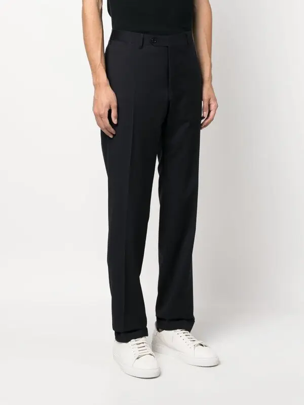 Canali Straight-leg Wool Trousers - Blue