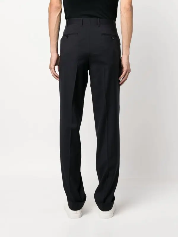 Canali Straight-leg Wool Trousers - Blue