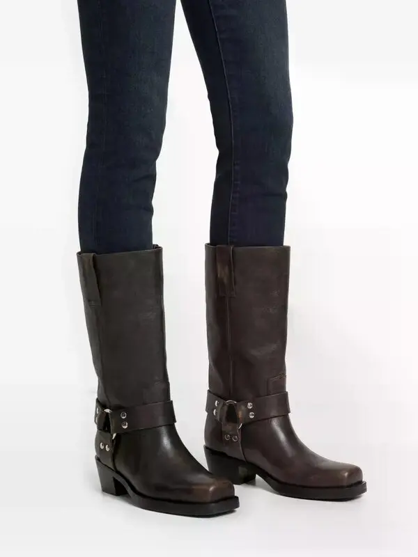 Paris Texas Roxy 45mm Leather Biker Boots - Black