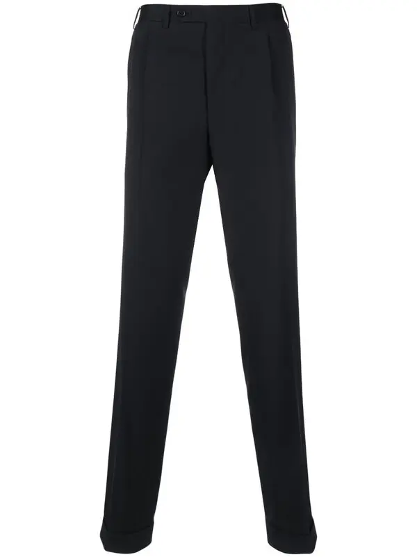 Canali Straight-leg Wool Trousers - Blue