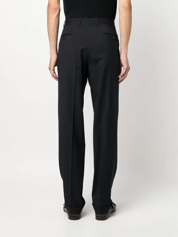 Canali Straight-leg Wool Trousers - Blue