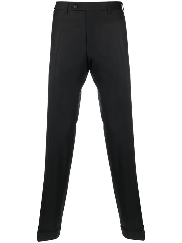 Canali Tailored Straight-leg Wool Trousers - Black