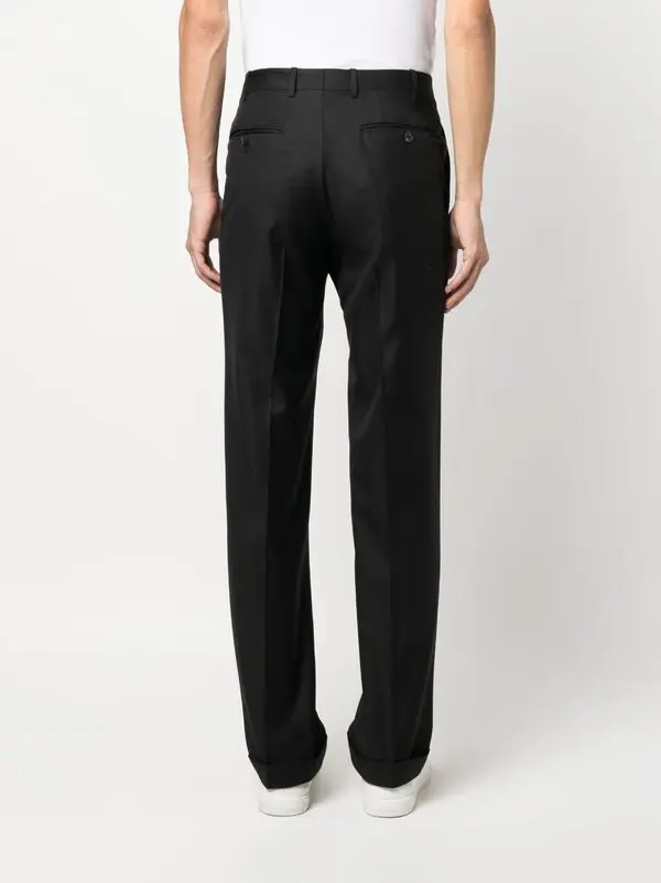 Canali Tailored Straight-leg Wool Trousers - Black