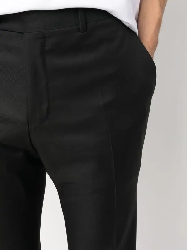 Canali Tailored Straight-leg Wool Trousers - Black