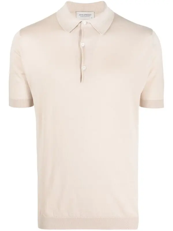 John Smedley Ribbed-knit Cotton Polo Shirt - Neutrals
