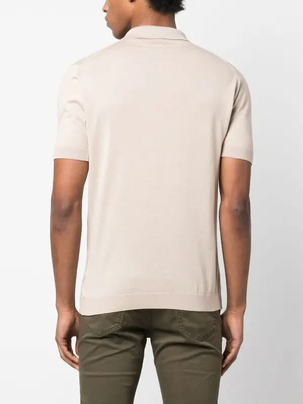 John Smedley Ribbed-knit Cotton Polo Shirt - Neutrals