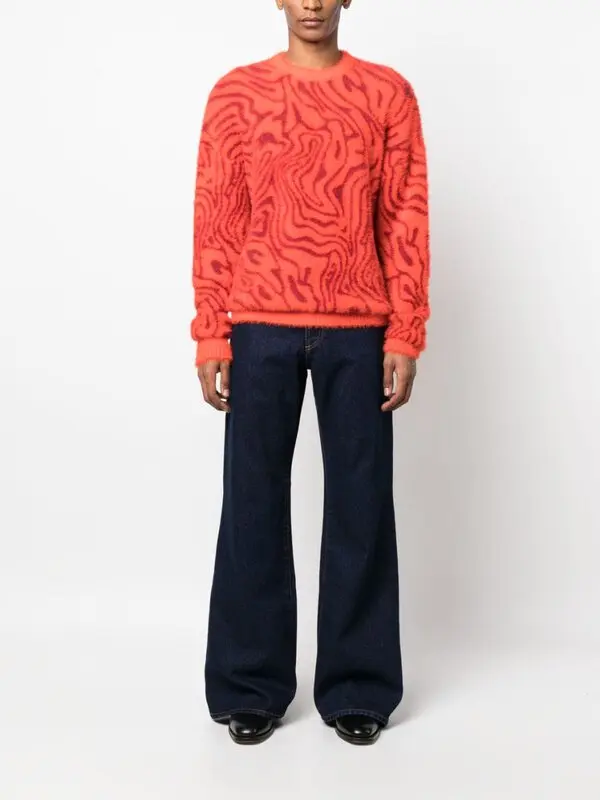 COUNTY OF MILAN Patterned Intarsia Fleece Knitted Jumper