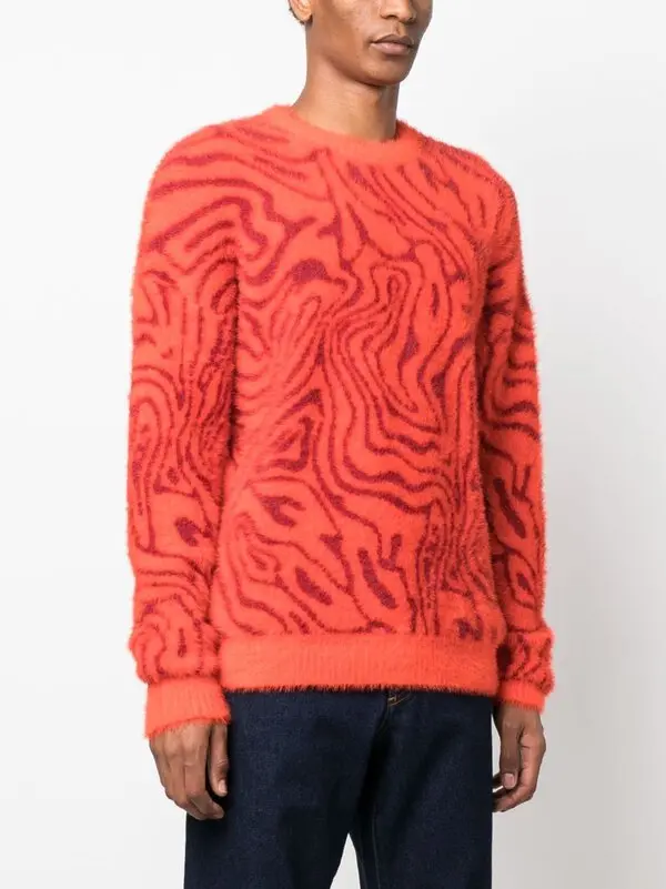 COUNTY OF MILAN Patterned Intarsia Fleece Knitted Jumper