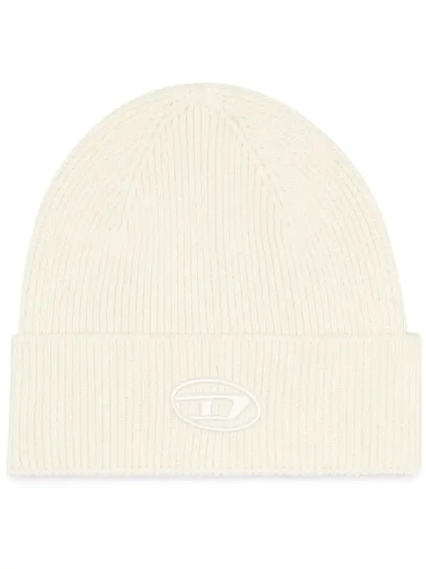 DIESEL K-coder Ribbed Beanie - White