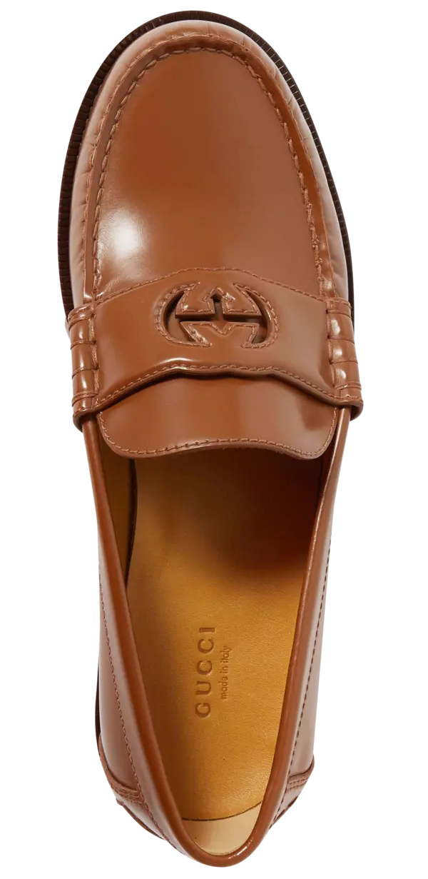 Gucci Cutout Glossed-leather Loafers