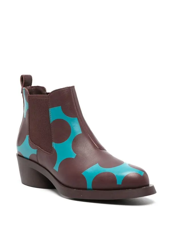 Camper Bonnie 50mm Ankle Boots - Red