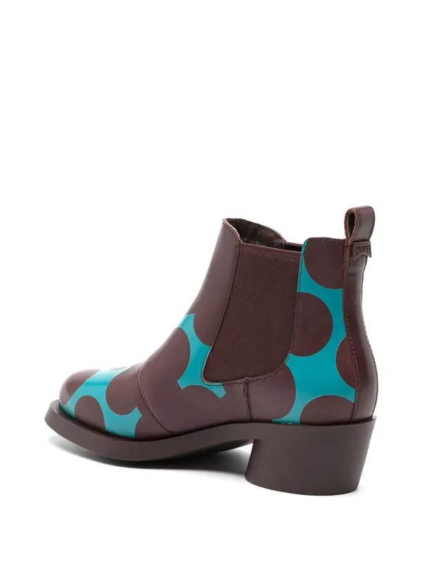 Camper Bonnie 50mm Ankle Boots - Red