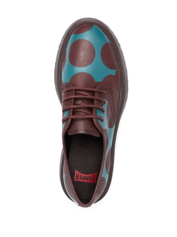 Camper Walden Twins Lace-Up Oxfords in Black/Brown Polka Dot 42 Camper - Twins Walden with Snaps in Black – gravitypope main image 4