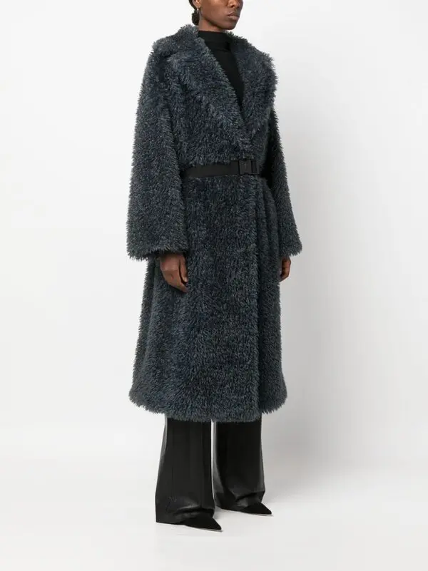 Ermanno Scervino Belted Shearling Coat
