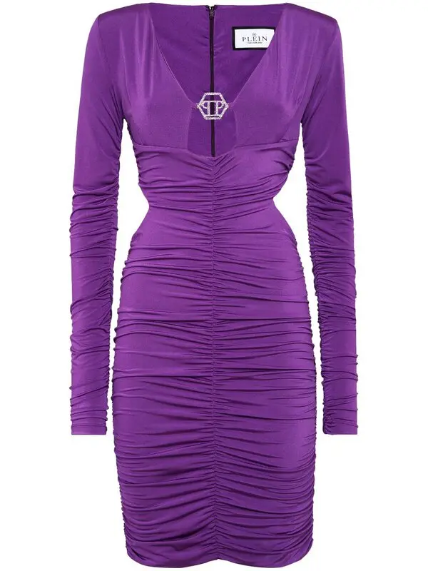 Philipp Plein Logo-plaque Ruched Minidress