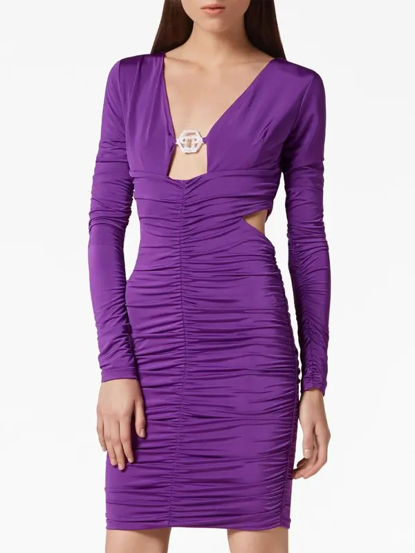 Philipp Plein Logo-plaque Ruched Minidress