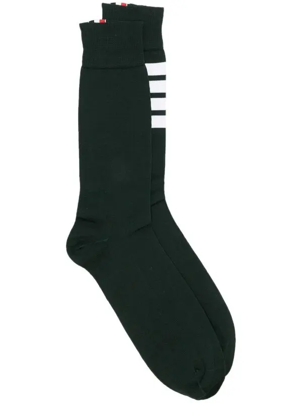 Thom Browne 4-bar Stripe Mid-calf Socks - Green