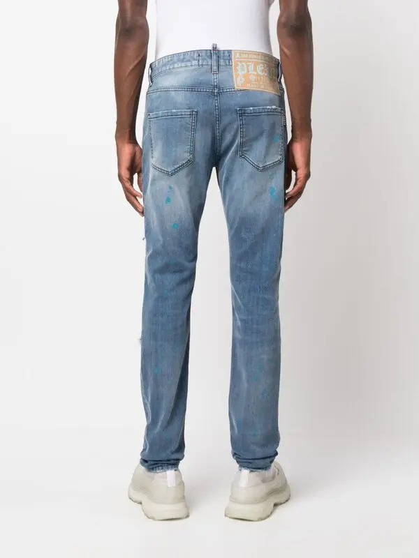 Philipp Plein Ripped Slim-cut Jeans
