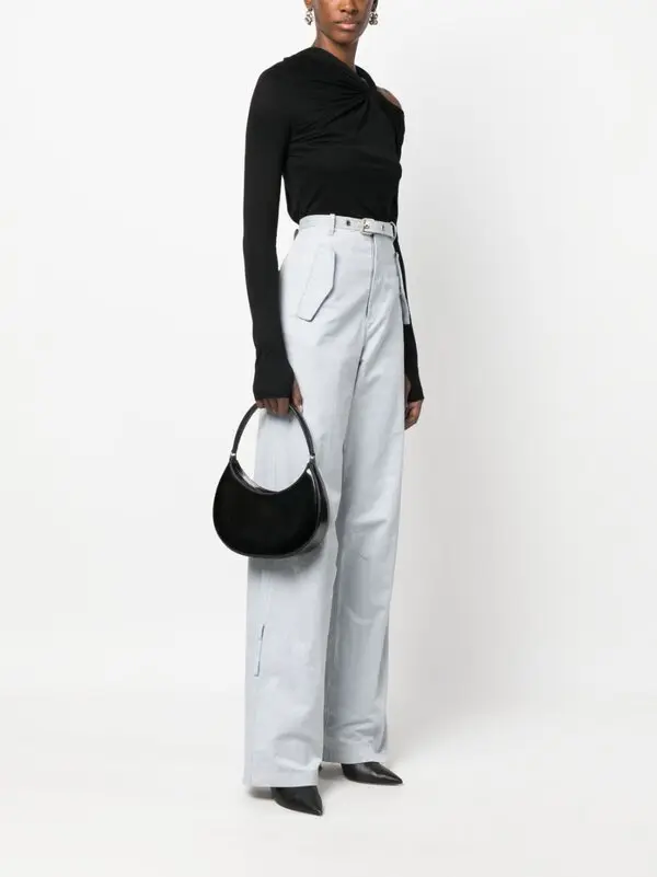 MSGM Logo-debossed Faux Leather Hobo Bag