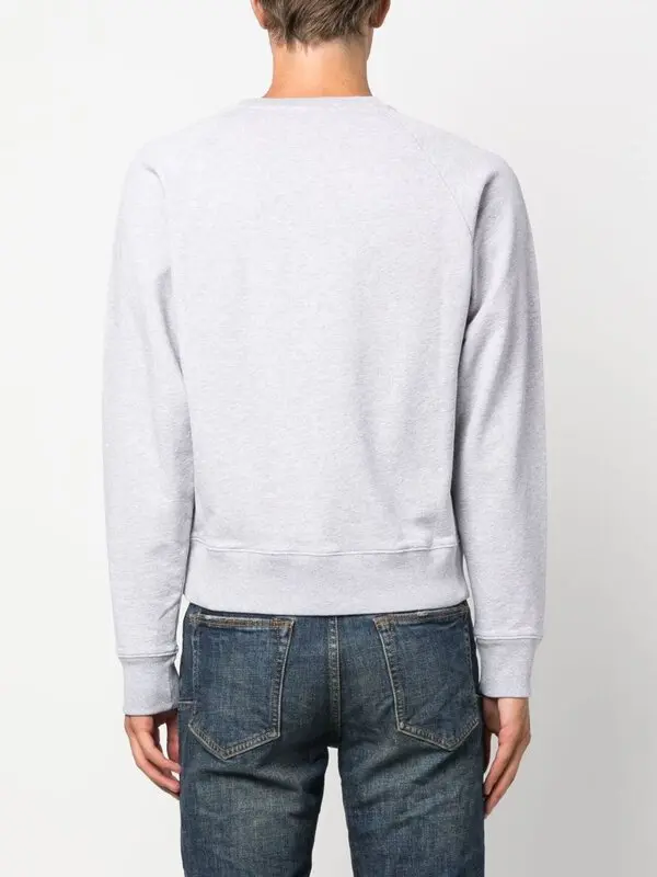 Maison Kitsuné Logo-print Cotton Sweatshirt - Grey