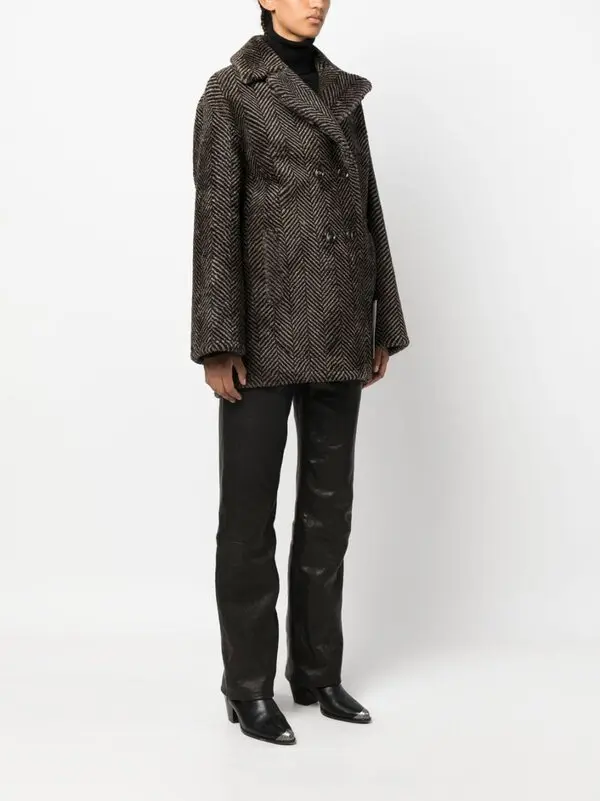MANZONI 24 Herringbone Sheepskin Coat