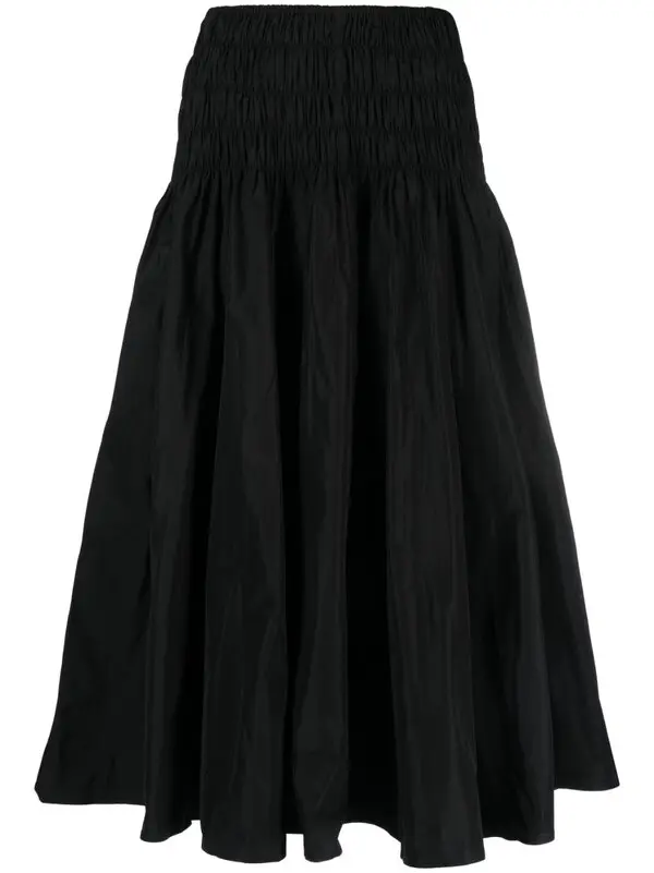 Maje Smocked-waist A-line Skirt