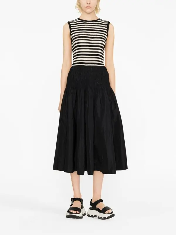 Maje Smocked-waist A-line Skirt